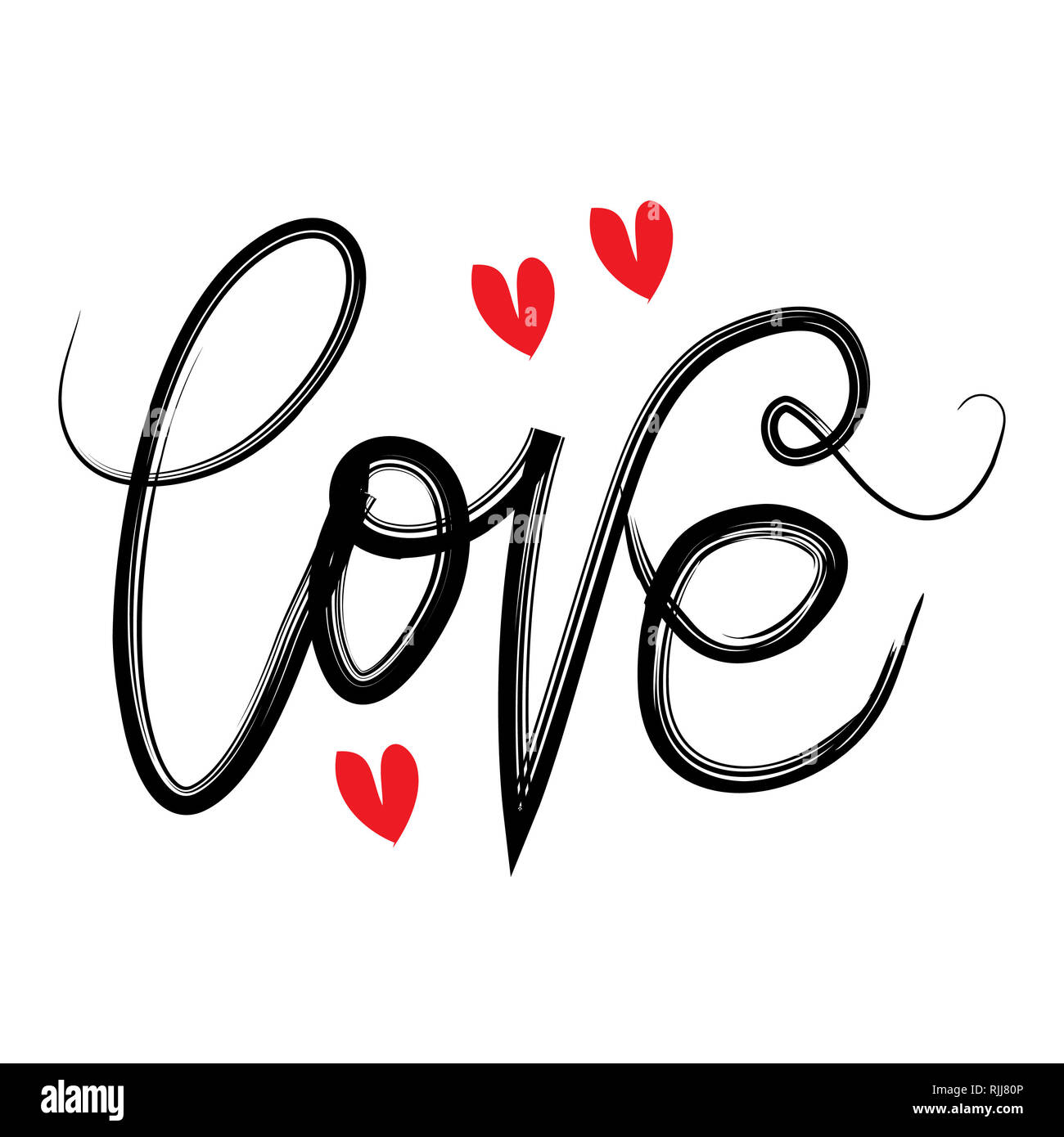 Love hand drawn lettering Stock Photo - Alamy