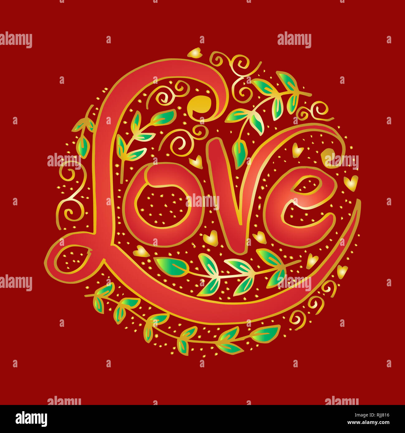 Love Hand lettering Handmade calligraphy Stock Photo - Alamy