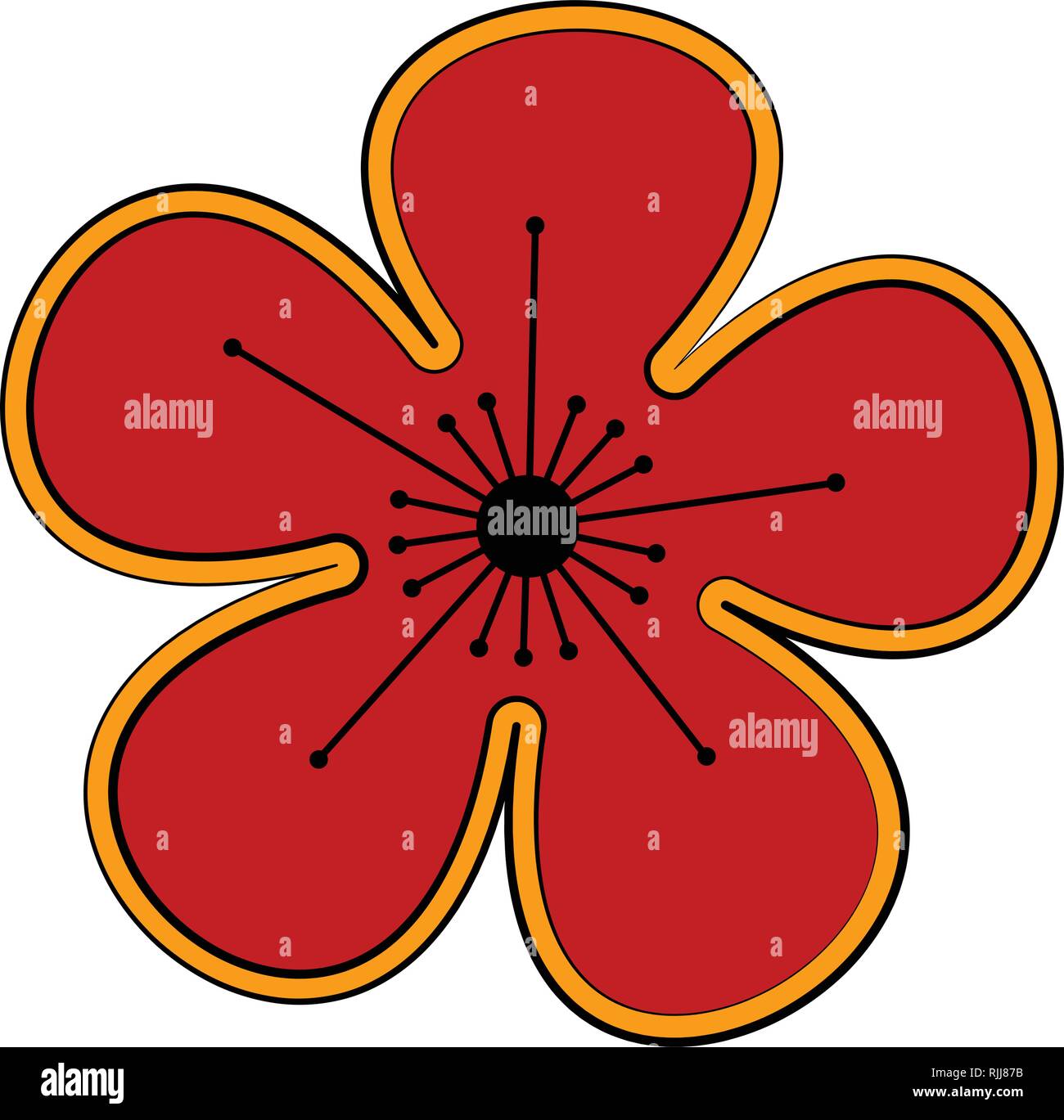 Sketch of a red flower Stock Vector Image & Art - Alamy