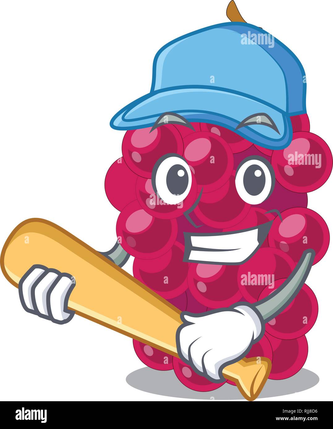 Playing baseball mulberry fruit on a cartoon table Stock Vector Image ...
