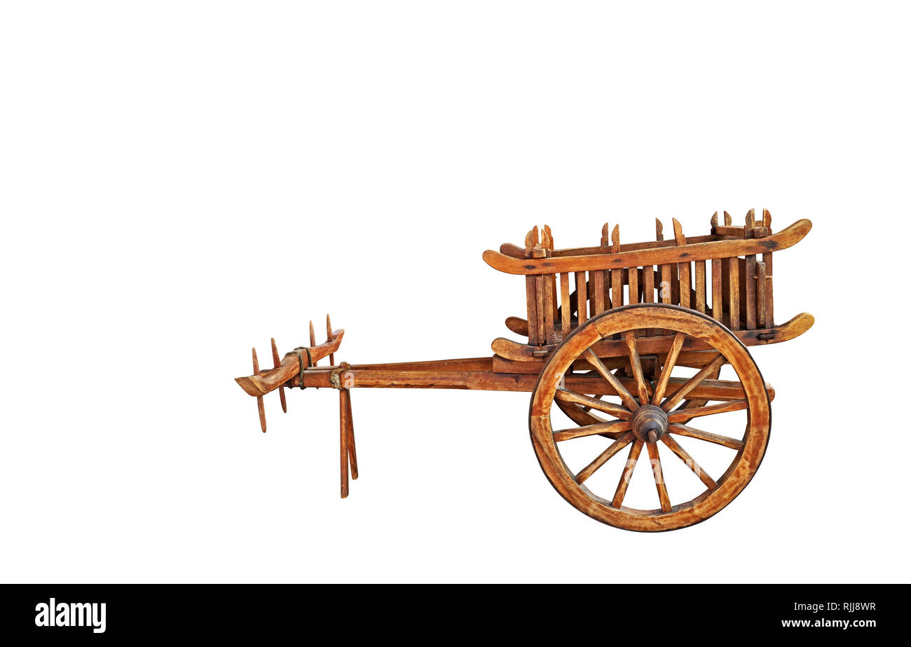Primitive wooden wheel cart hi-res stock photography and images - Alamy
