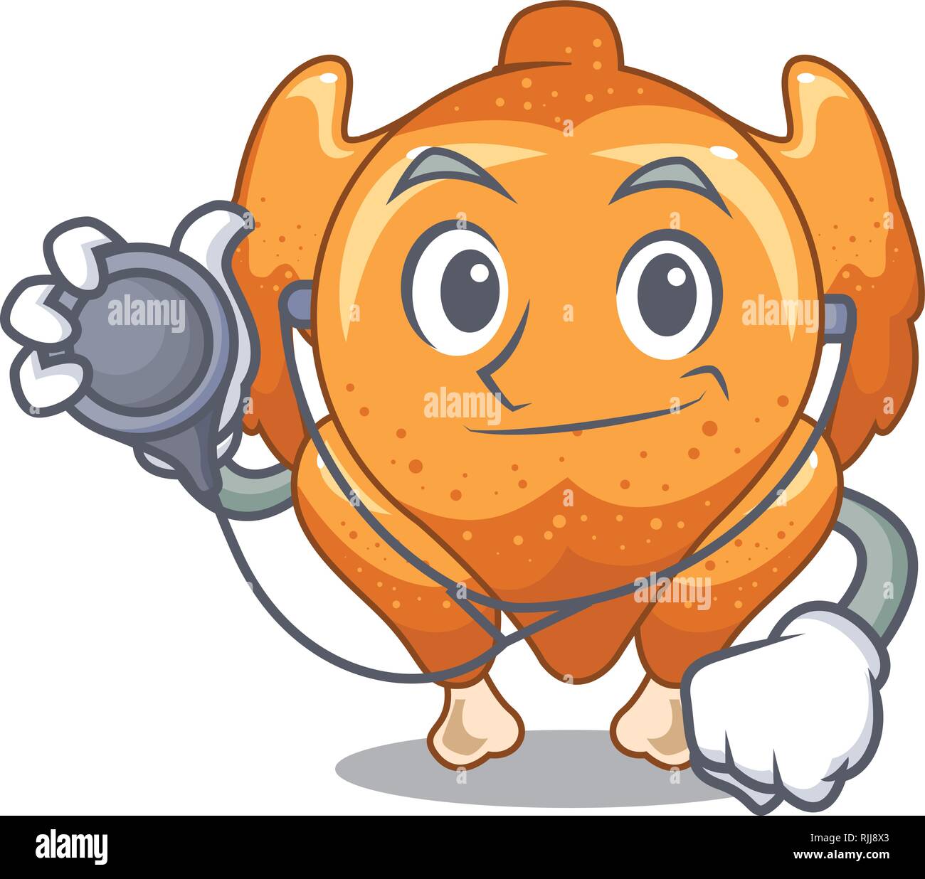 Doctor roast chicken on a mascot plate Stock Vector Image & Art - Alamy