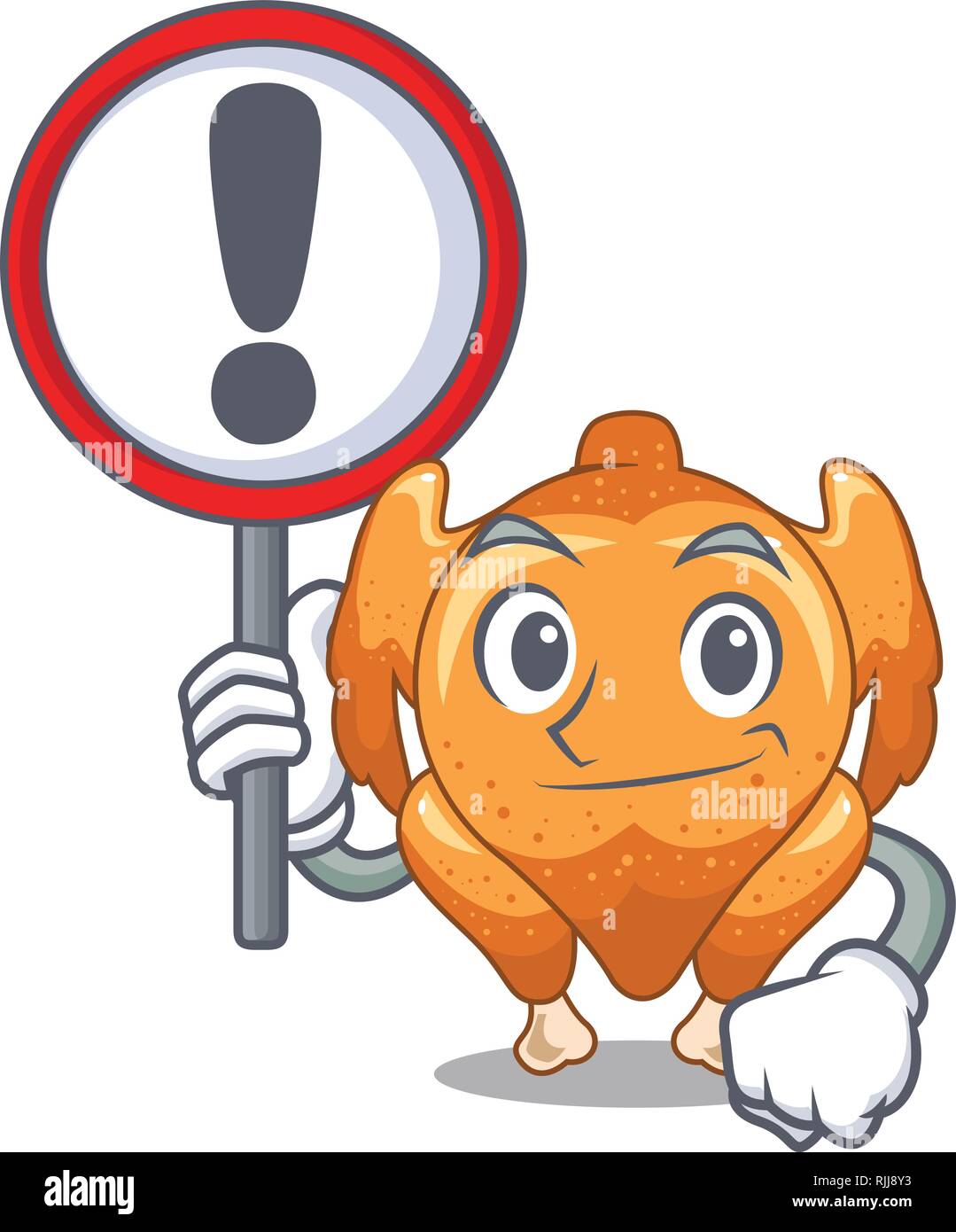 With sign roast chicken on a mascot plate Stock Vector Image & Art - Alamy