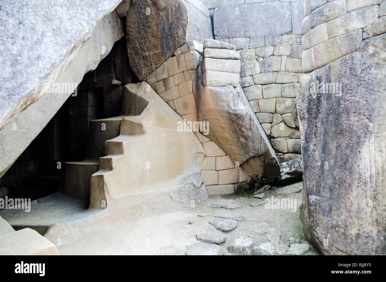 Detail of the Royal Tomb of the Machu Picchu Stock Photo - Alamy