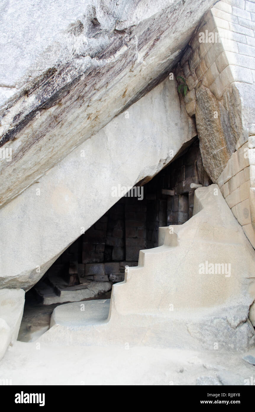Detail of the Royal Tomb of the Machu Picchu Stock Photo - Alamy