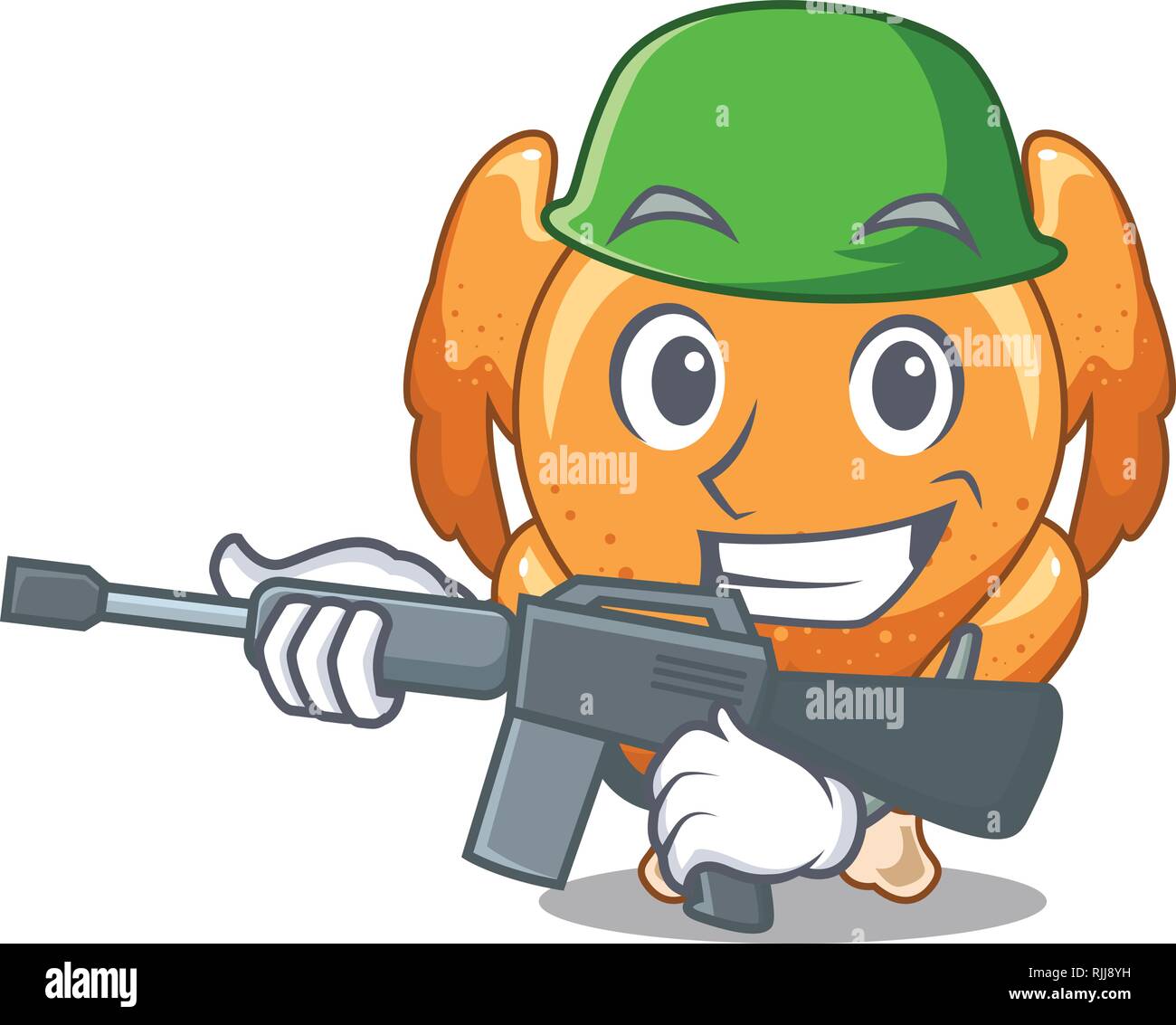Army roast chicken on a mascot plate Stock Vector Image & Art - Alamy