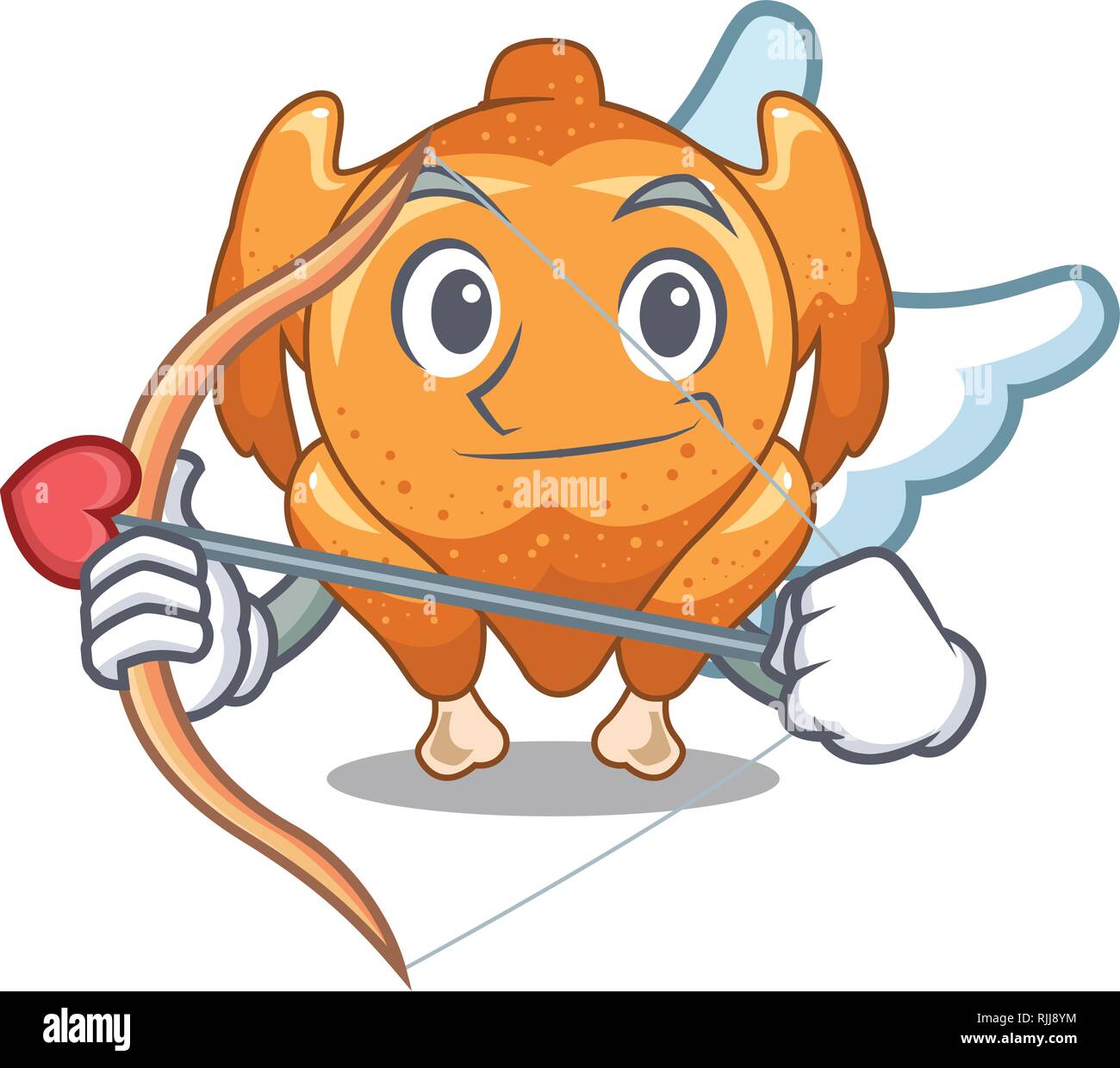 Cupid roast chicken on a mascot plate Stock Vector Image & Art - Alamy