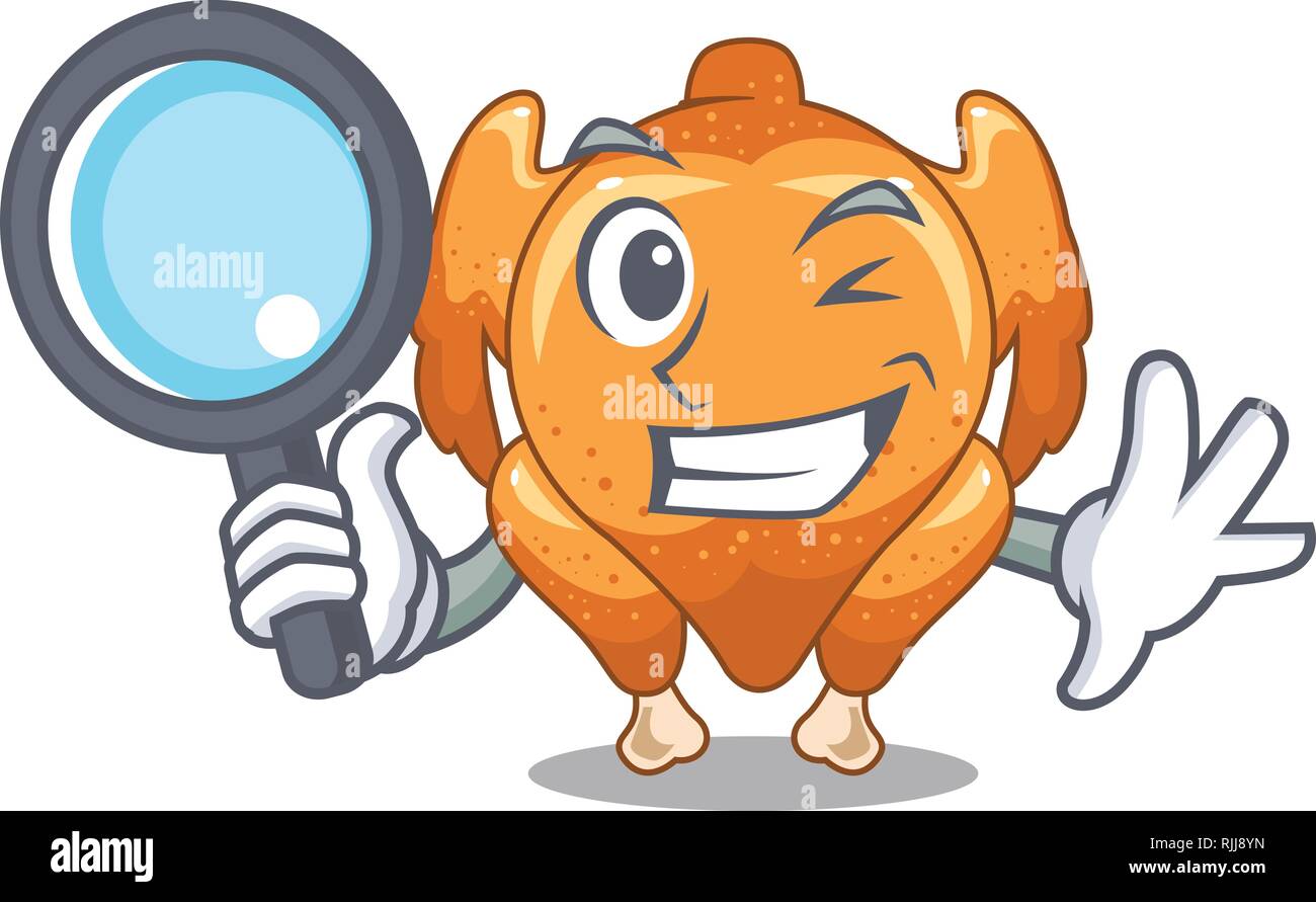 Detective roast chicken served the cartoon table Stock Vector Image ...