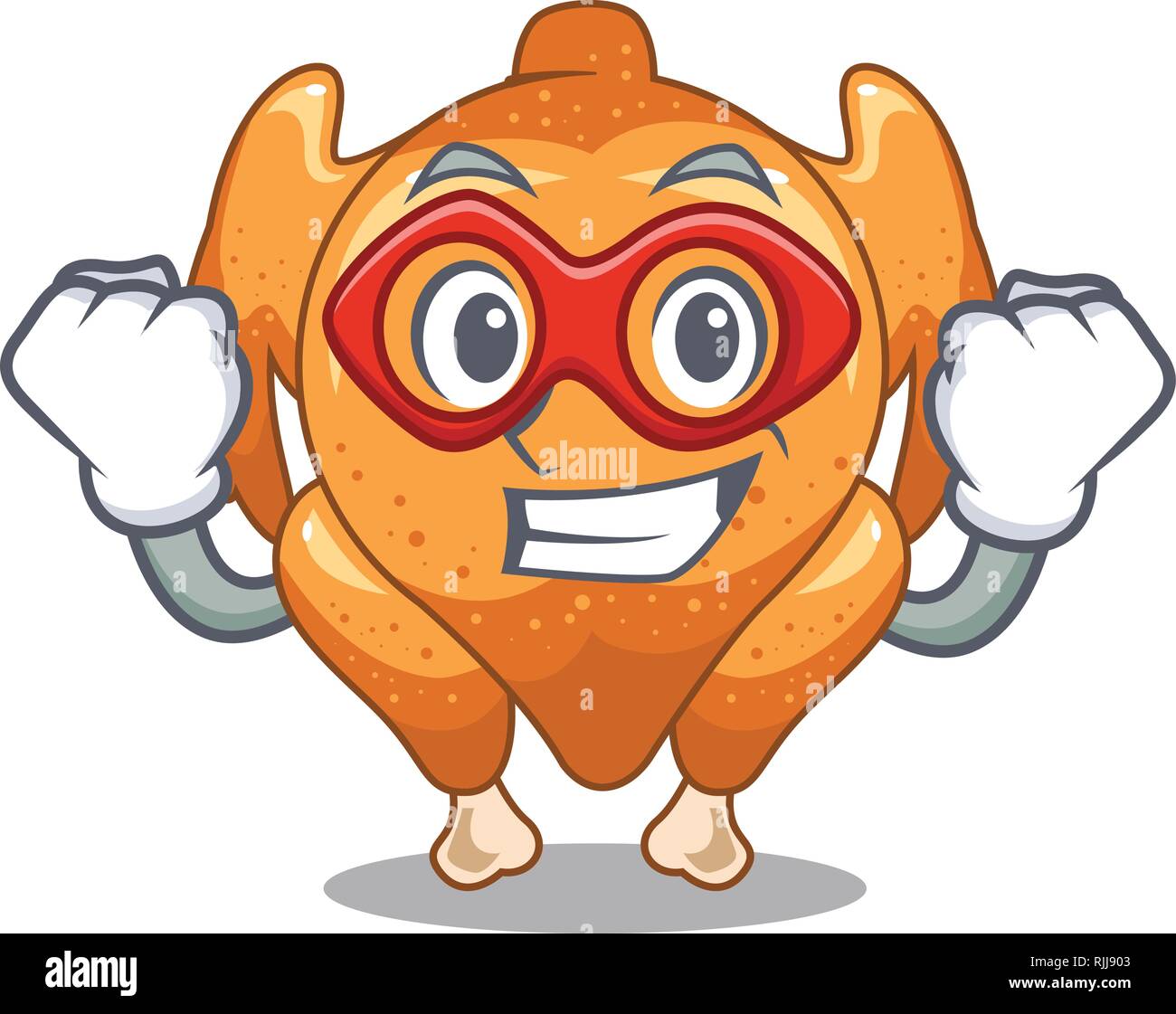 Super hero roast chicken served the cartoon table Stock Vector Image ...