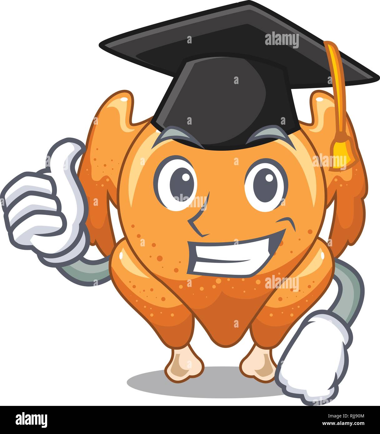 Graduation roast chicken served the cartoon table Stock Vector Image ...