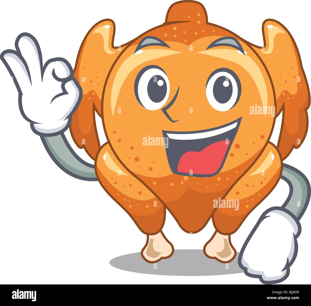 Okay roast chicken served the cartoon table Stock Vector Image & Art ...