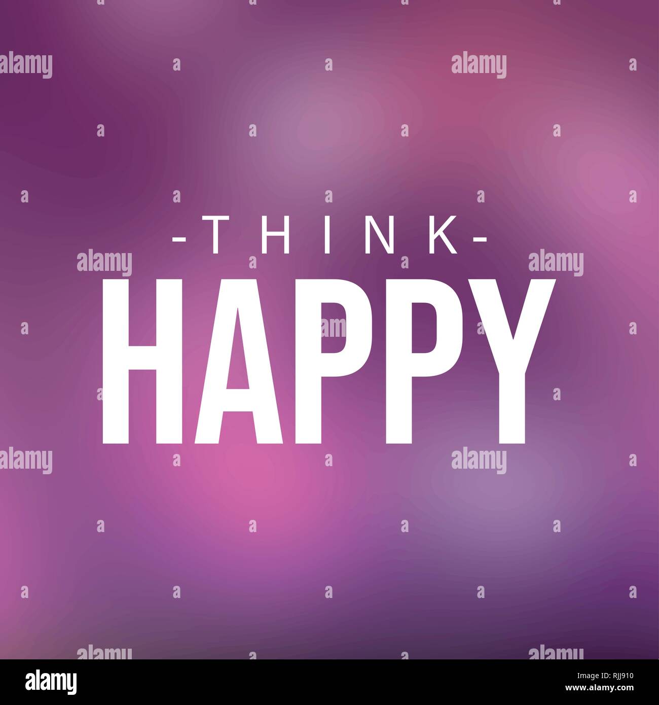 think happy. Life quote with modern background vector illustration ...