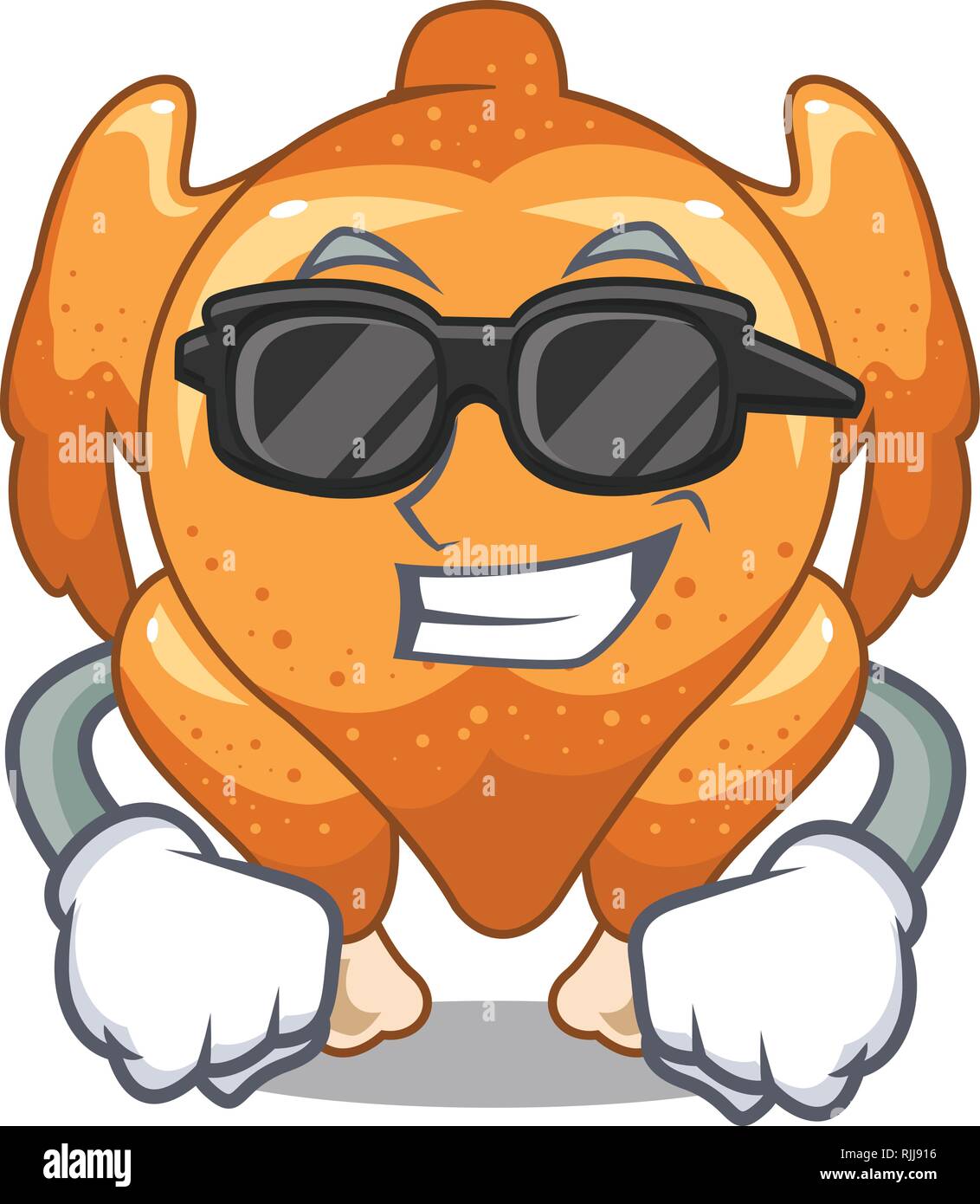 Super cool roast chicken served the cartoon table Stock Vector Image ...