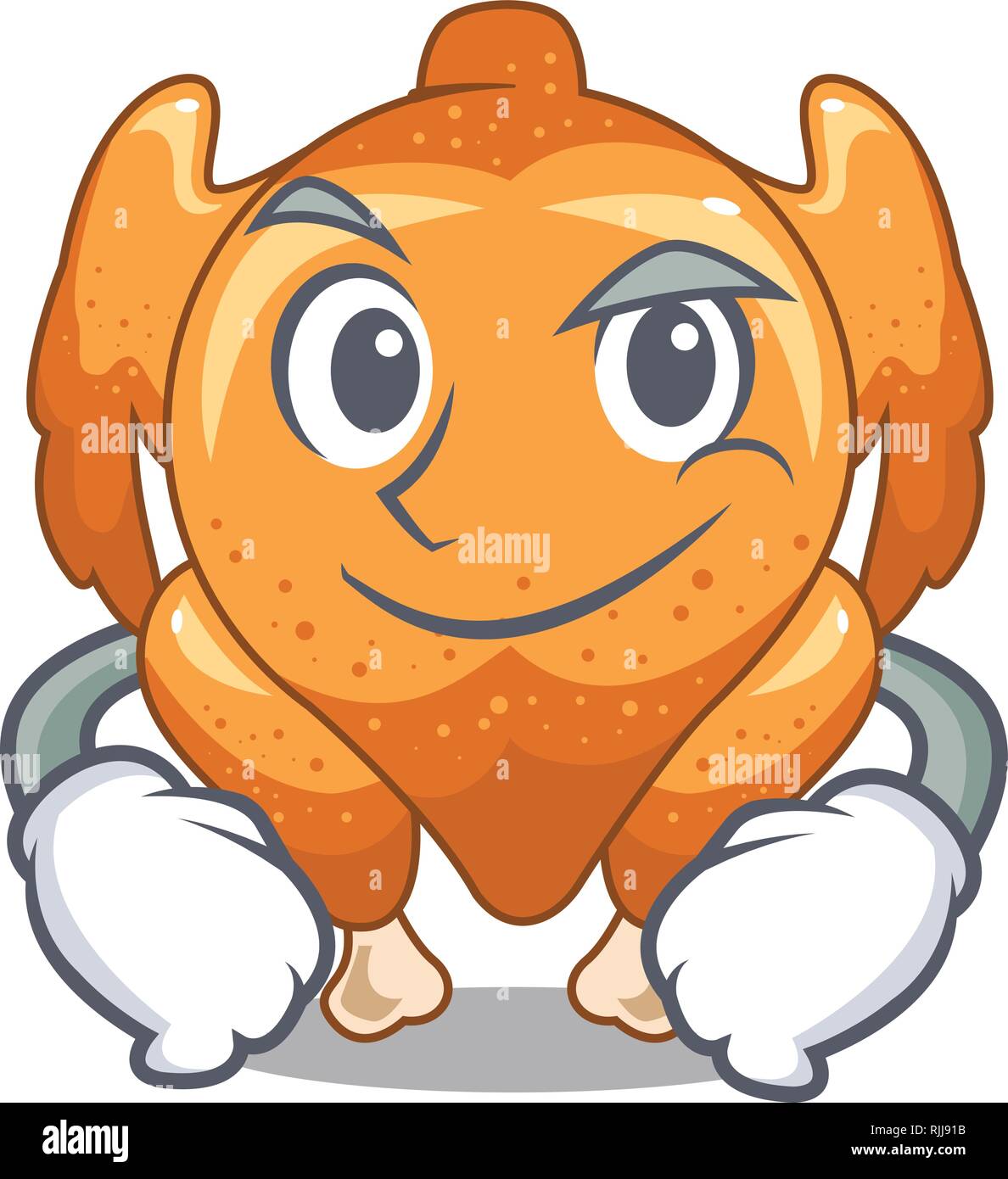 Smirking roast chicken served the cartoon table Stock Vector Image ...