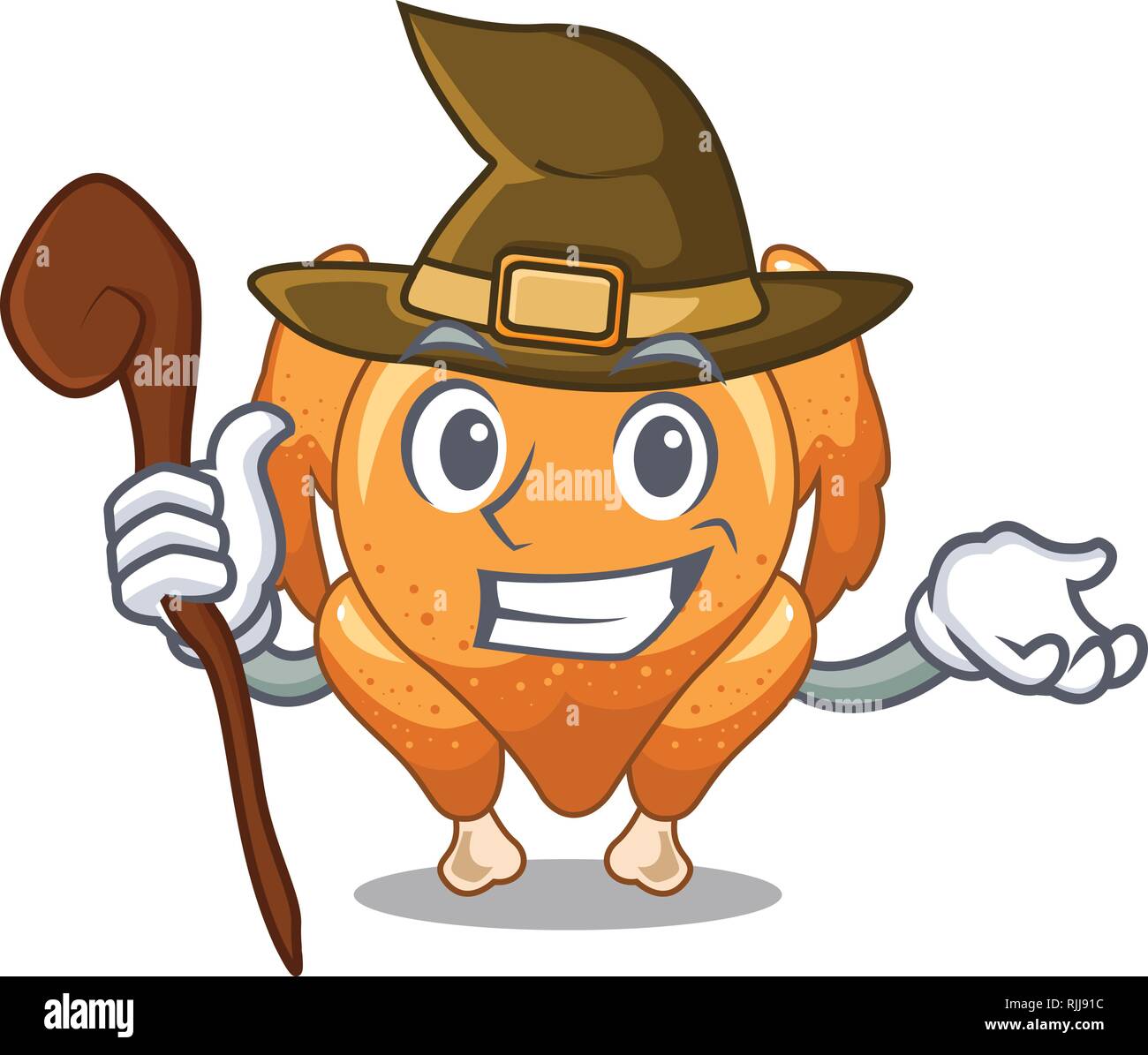 Witch chicken roast is isolated with characters Stock Vector Image ...