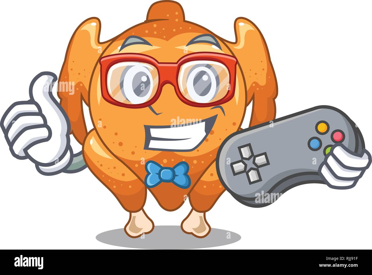 Gamer chicken roast is isolated with characters Stock Vector Image ...