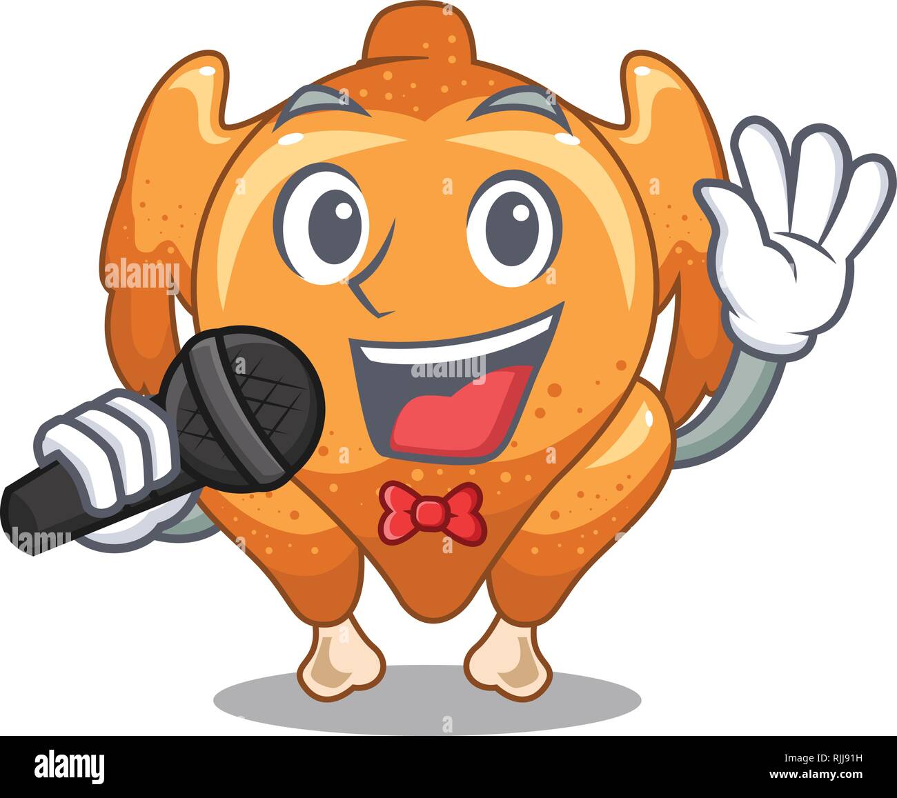 Singing chicken roast is isolated with characters Stock Vector Image ...