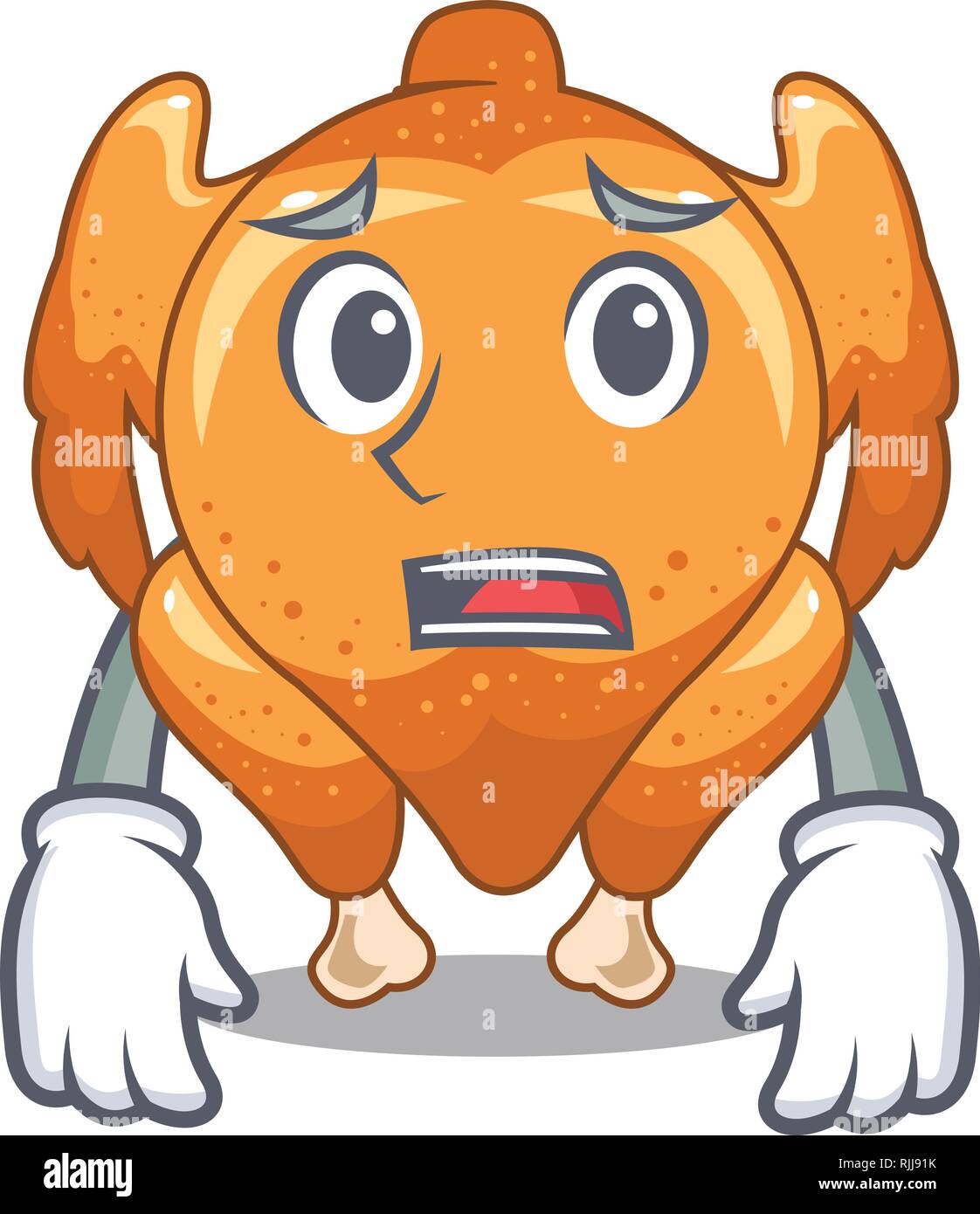 Afraid chicken roast is isolated with characters Stock Vector Image ...