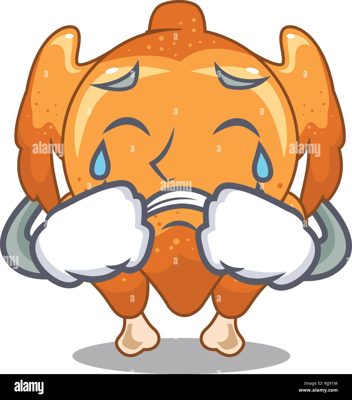 Crying chicken roast is isolated with characters Stock Vector Image ...