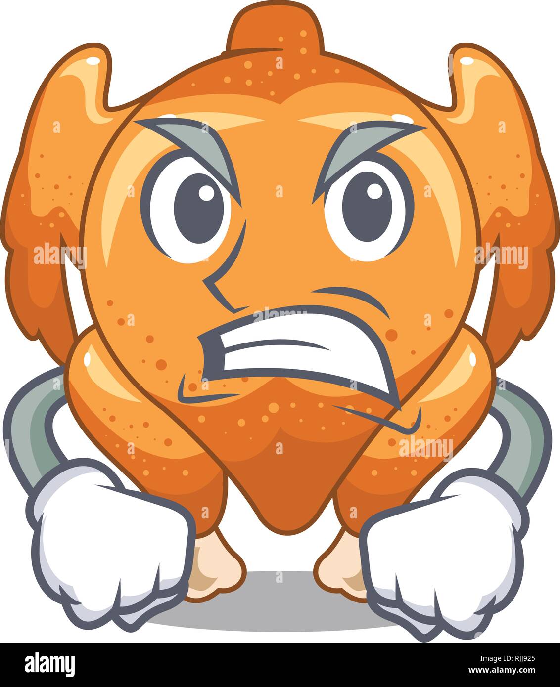 Angry chicken roast is isolated with characters Stock Vector Image ...