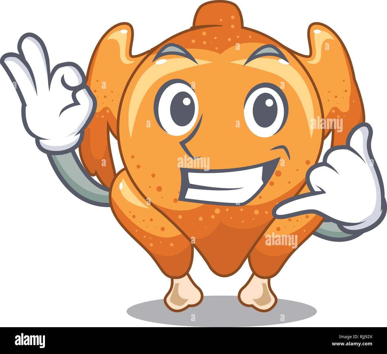 Call me cartoon roast chicken ready to eat Stock Vector Image & Art - Alamy