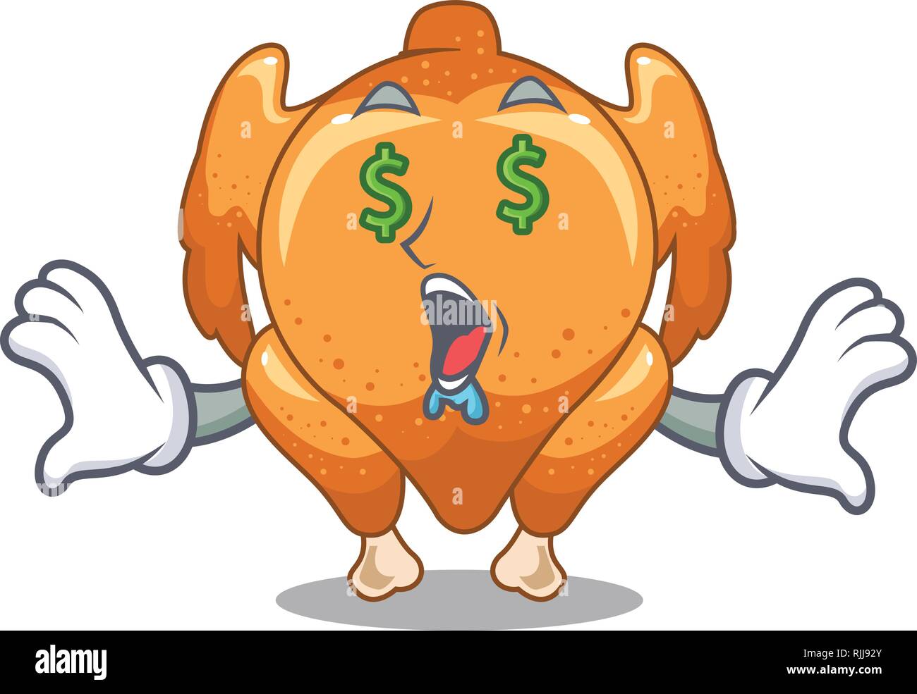 Money eye cartoon roast chicken ready to eat Stock Vector Image & Art ...