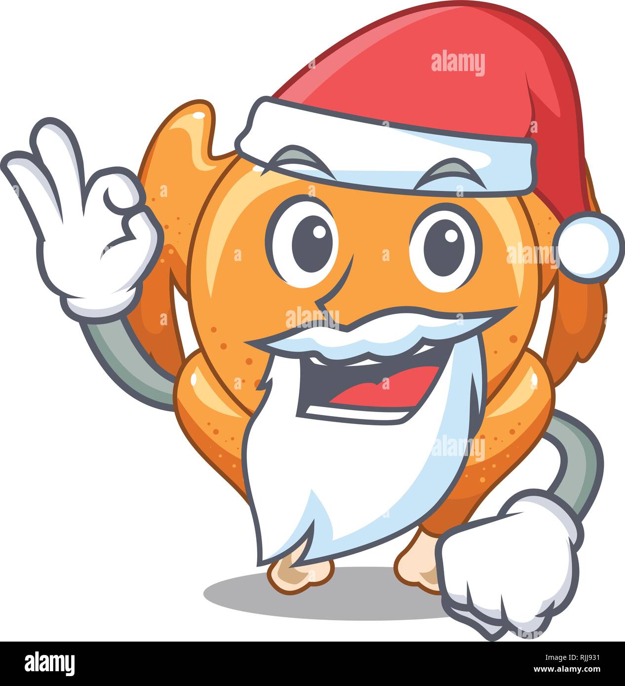 Santa cartoon roast chicken ready to eat Stock Vector Image & Art - Alamy