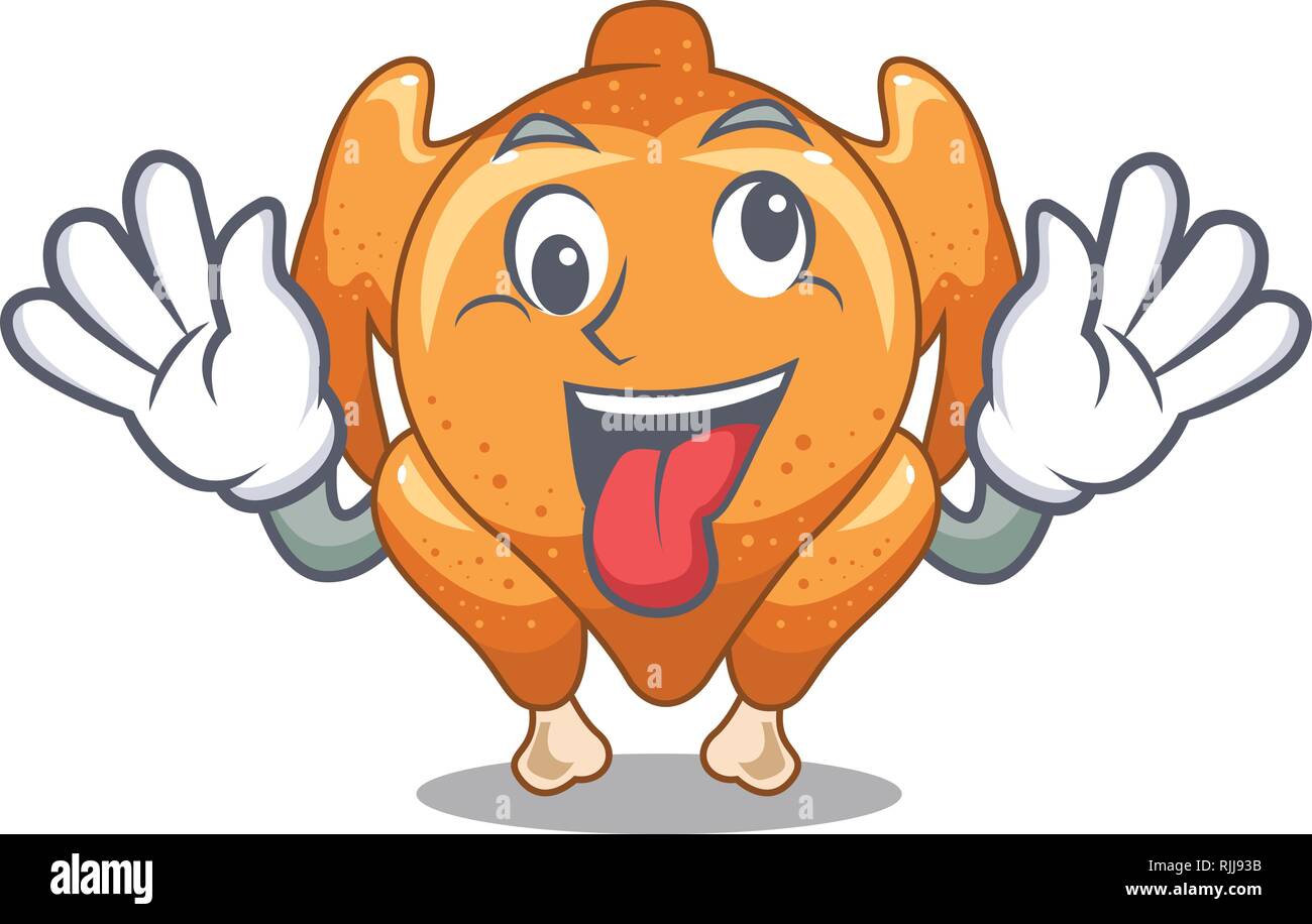 Crazy cartoon roast chicken ready to eat Stock Vector Image & Art - Alamy