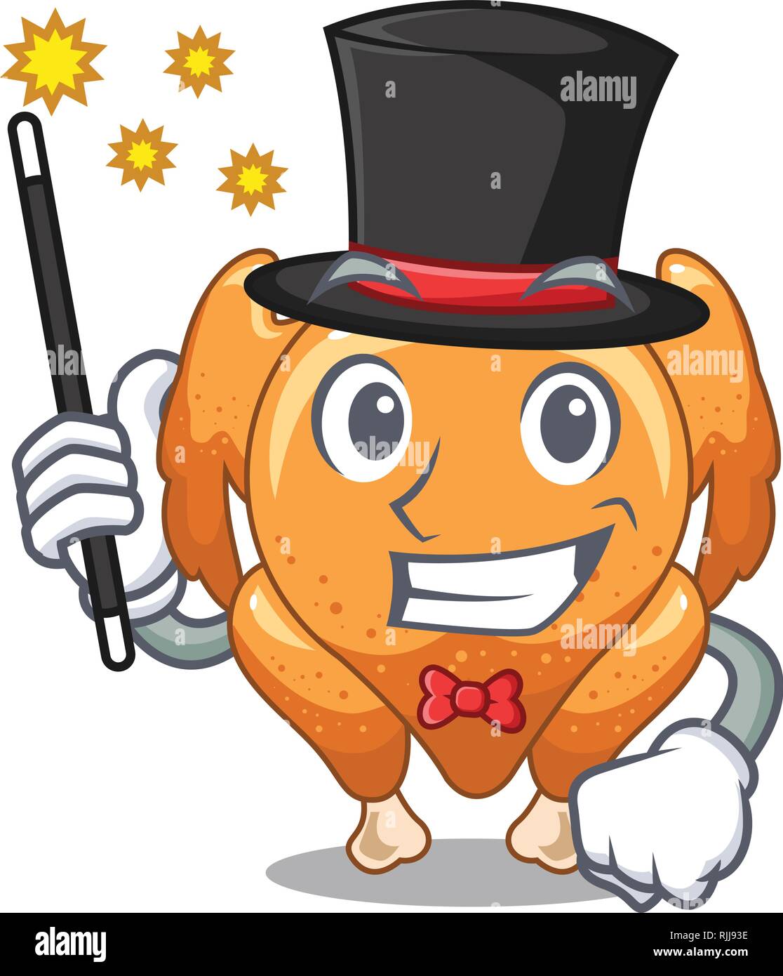 Magician cartoon roast chicken ready to eat Stock Vector Image & Art ...