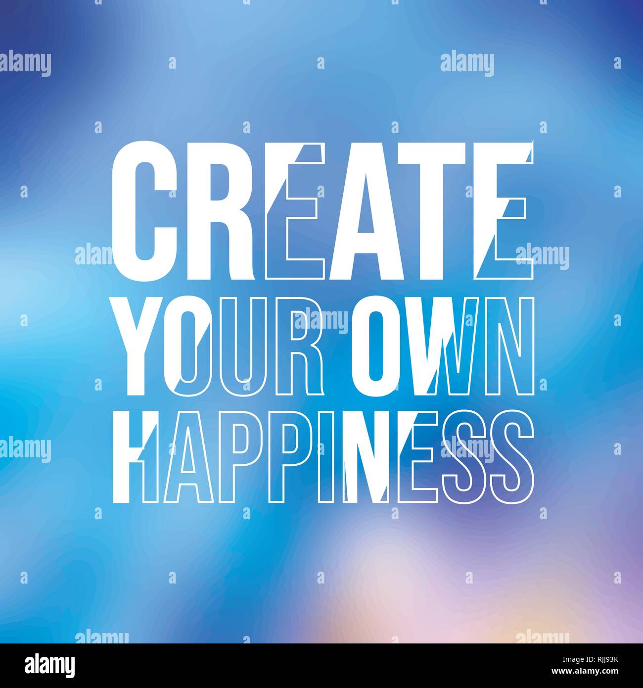 create your own happiness . successful quote with modern background ...