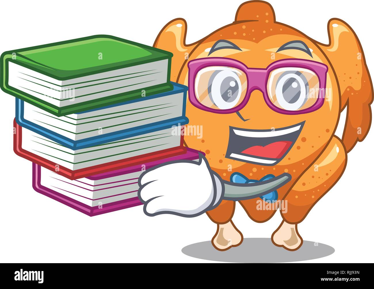 Student with book cartoon roast chicken ready to eat Stock Vector Image ...