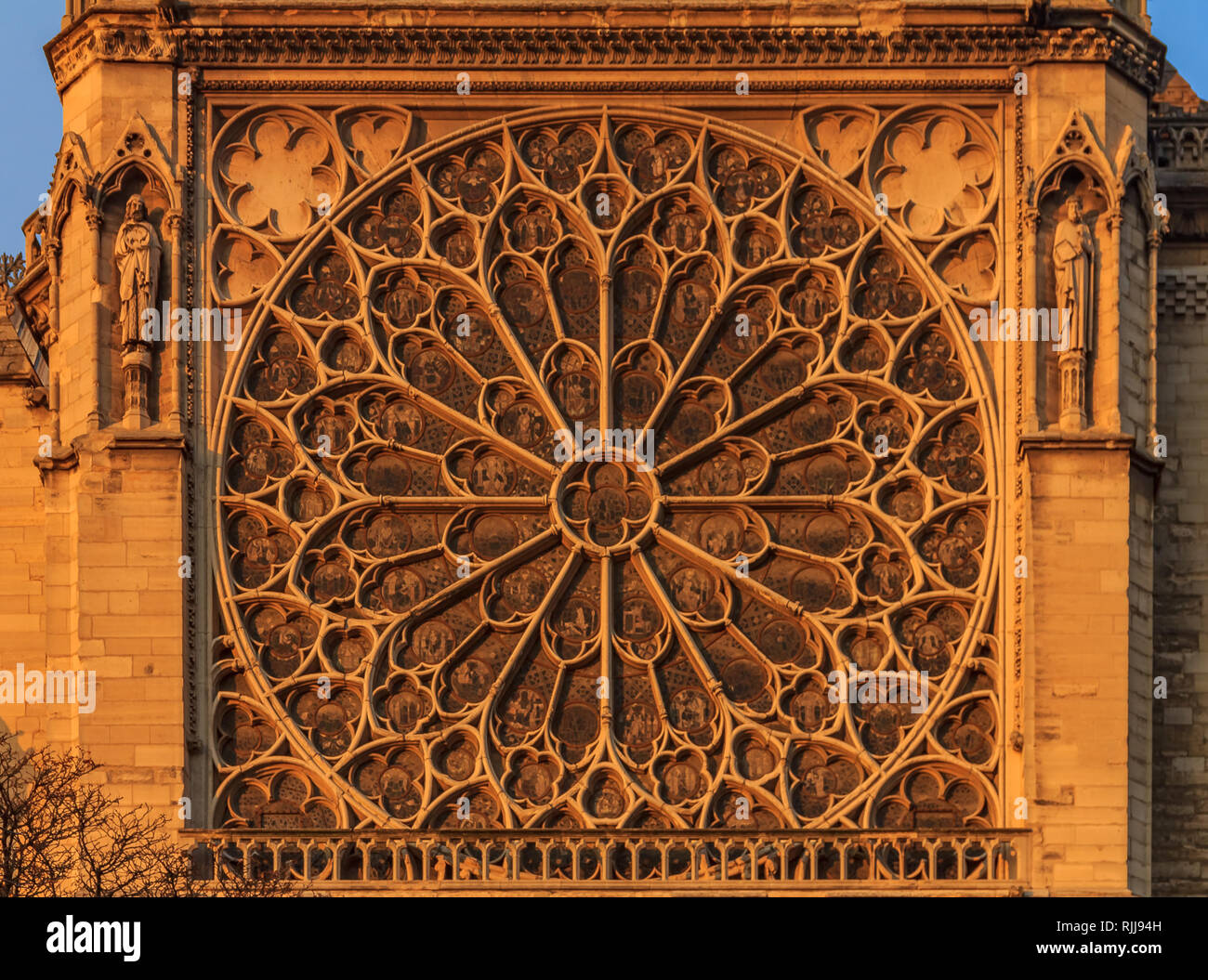 Notre dame rose window detail hi-res stock photography and images - Alamy