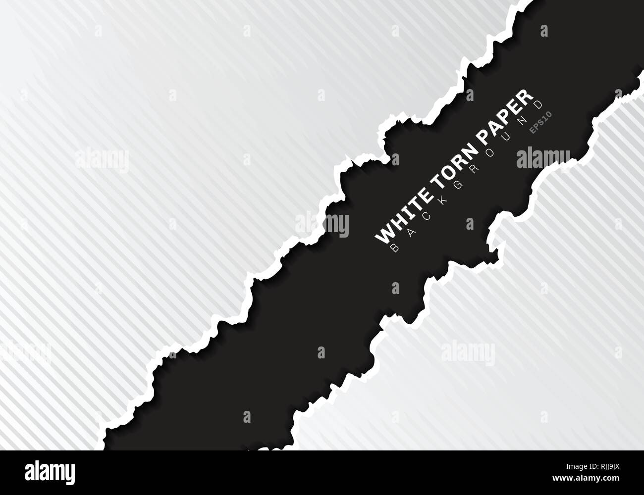 White torn paper edges with shadow and pattern diagonal lines texture ...