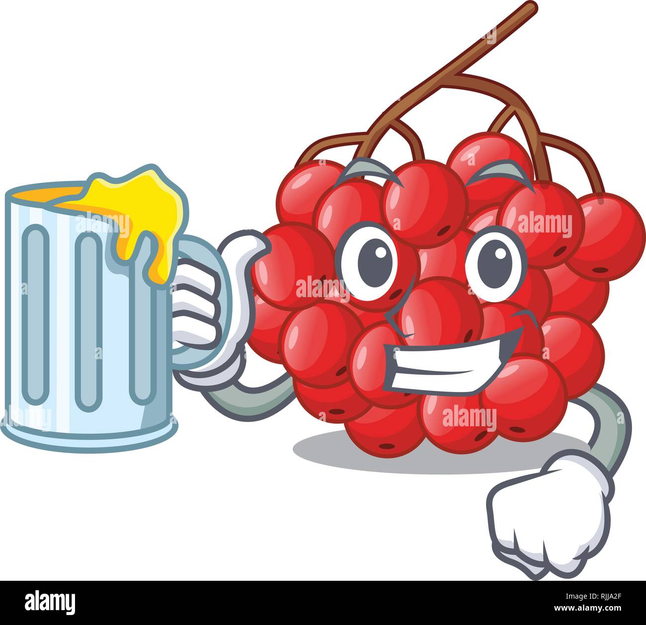 With juice rowan slices fruit cartoon berries shape Stock Vector Image ...
