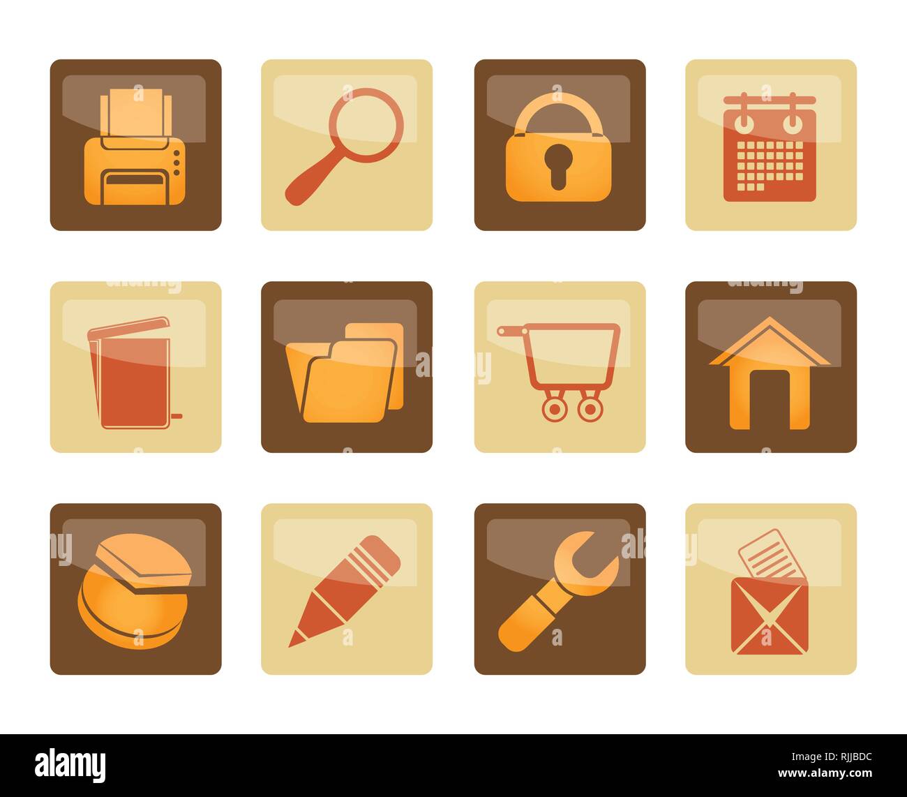 Website, internet and computer icons over brown background - vector icon set Stock Vector Image ...