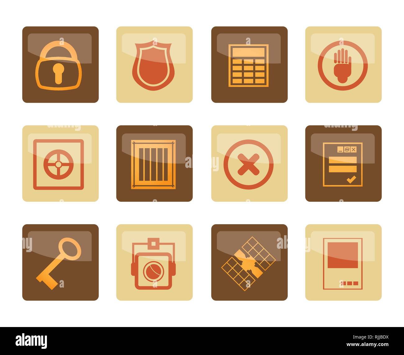 Security and Business icons over brown background - vector icon set Stock Vector Image & Art - Alamy
