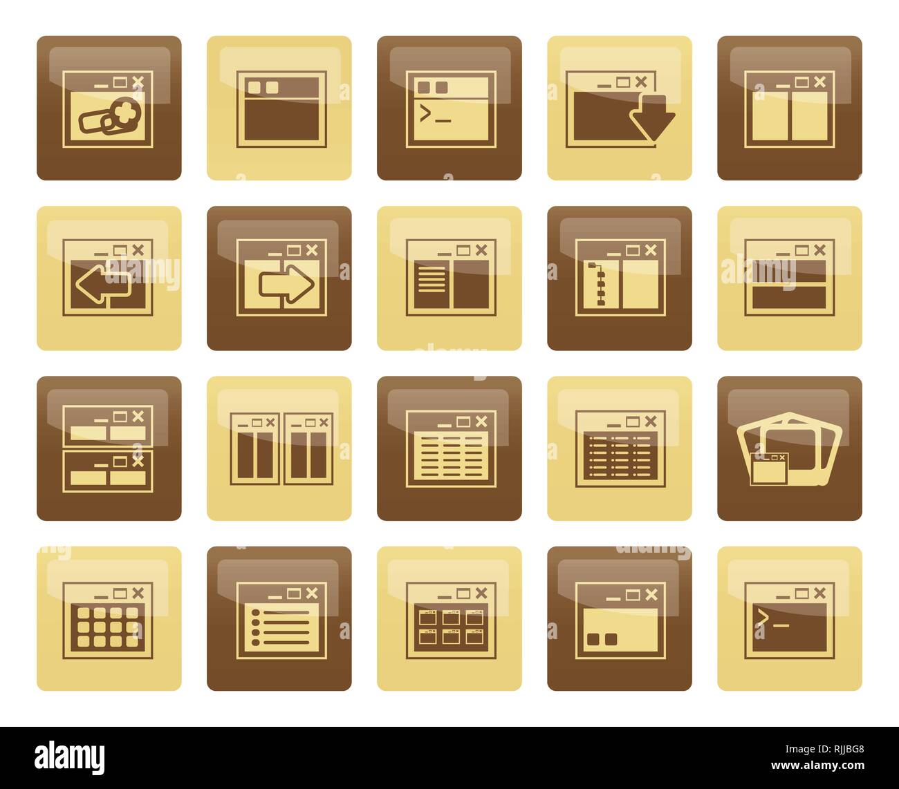 Application Programming Server And Computer Icons Over Brown