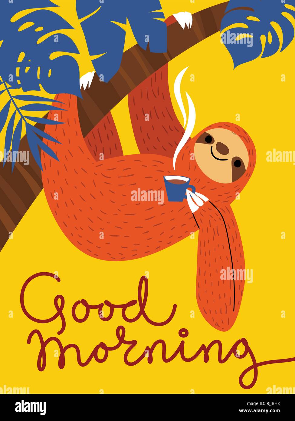 Vector image funny sloth Stock Vector Images - Alamy