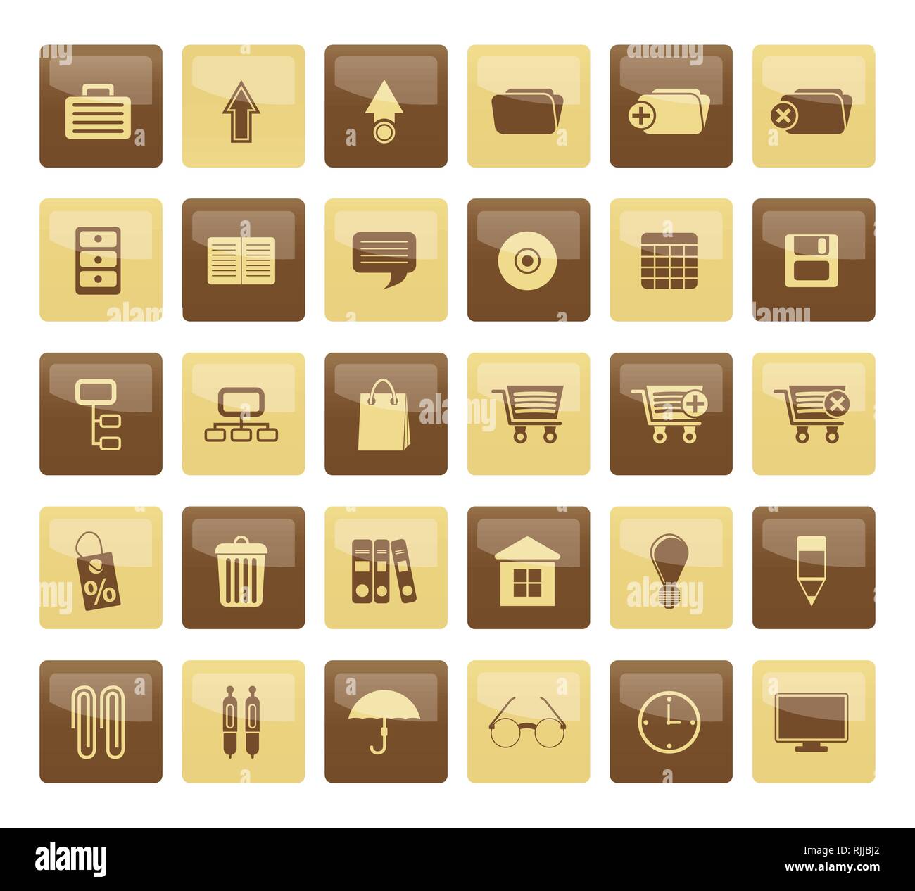 Business and office icons over brown background - vector icon set Stock Vector Image & Art - Alamy