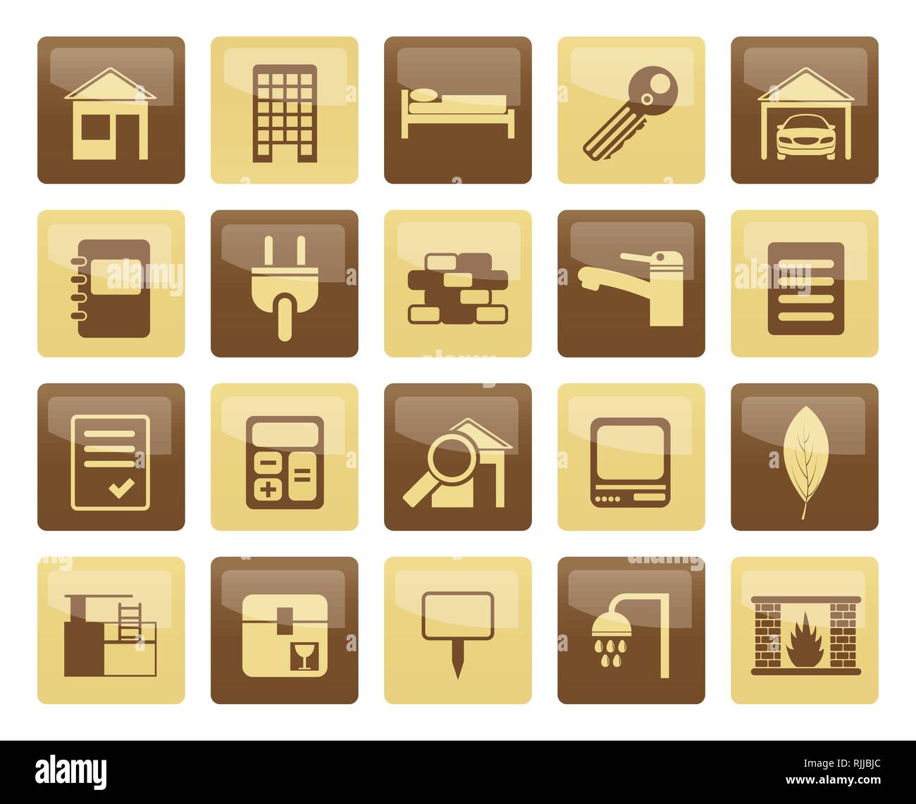 Icon hotel building over Cut Out Stock Images & Pictures - Alamy