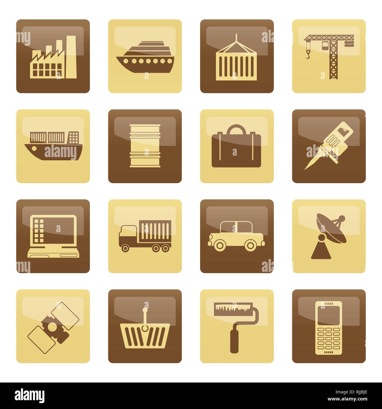 Industry and Business icons over brown background - vector icon set Stock Vector Image & Art - Alamy