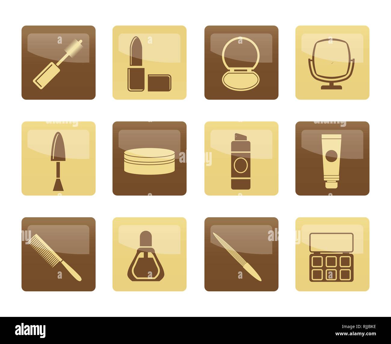 Cosmetic and make up icons over brown background - vector icon set Stock Vector Image & Art - Alamy
