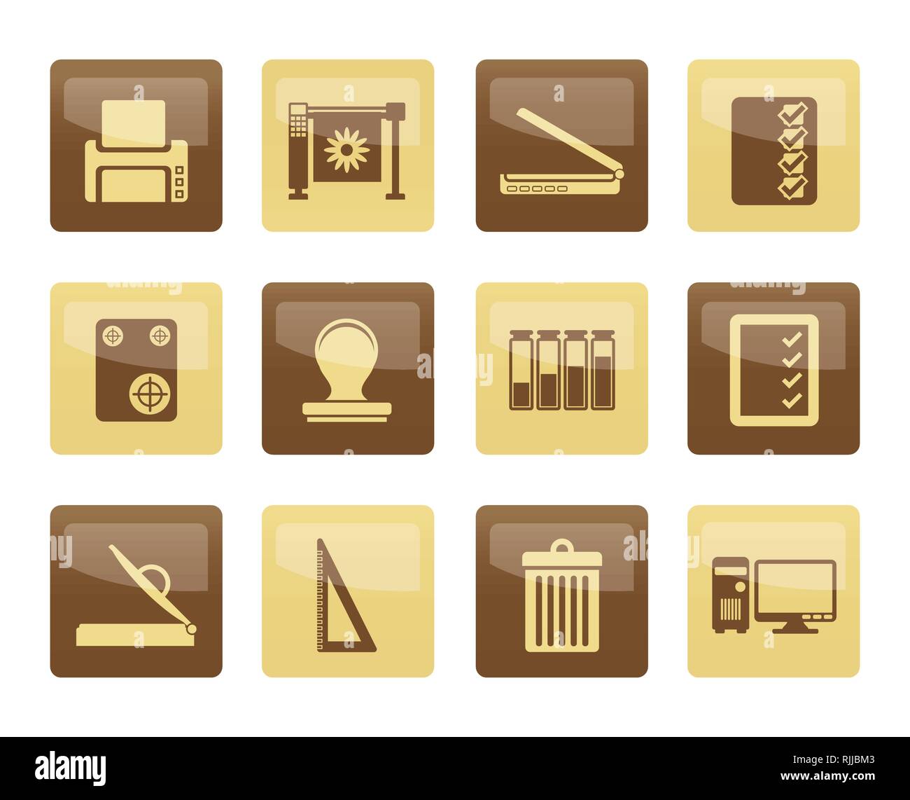 Print industry Icons over brown background - Vector icon set Stock Vector Image & Art - Alamy