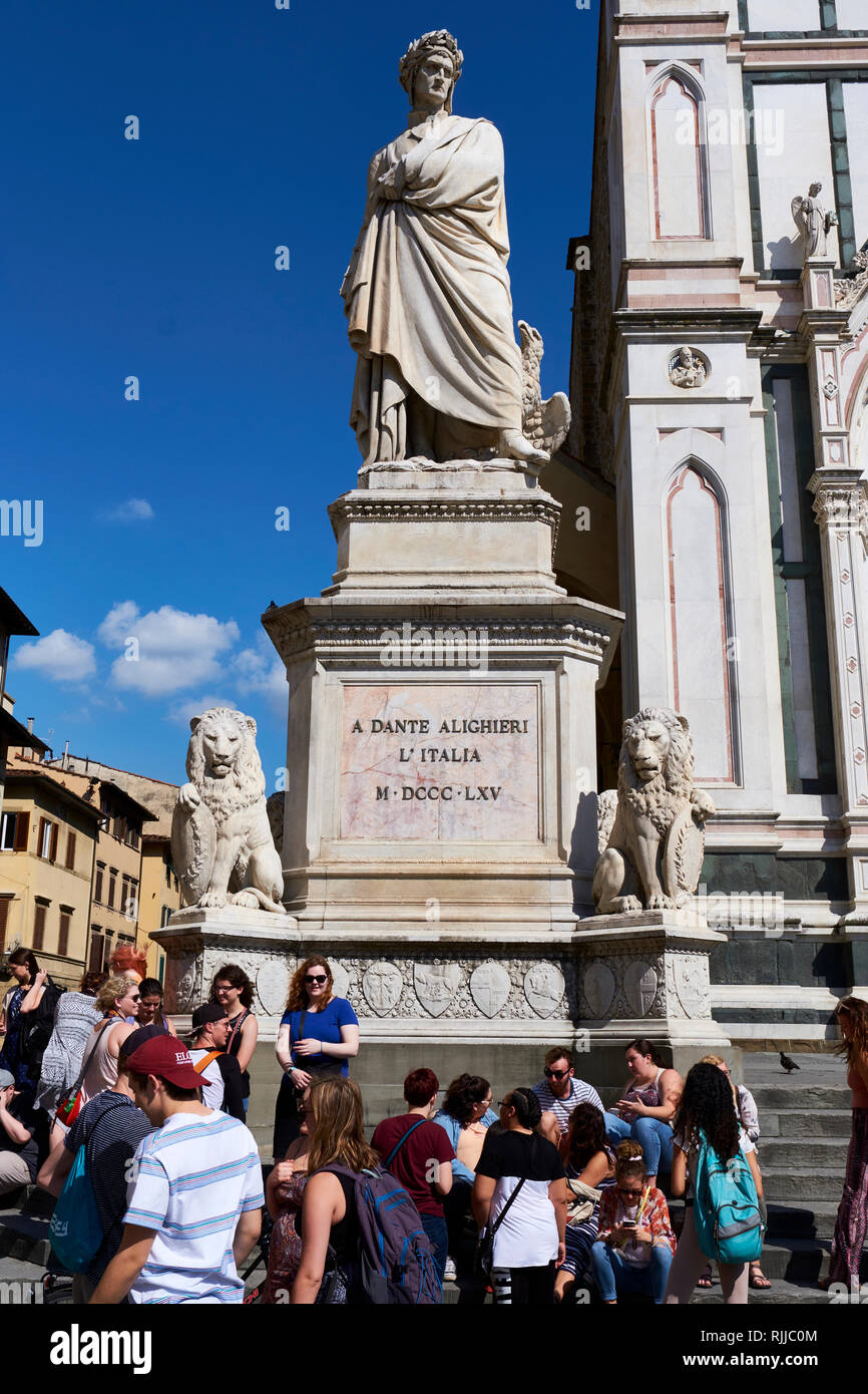 Statue of dante basilica santa croce hi-res stock photography and ...