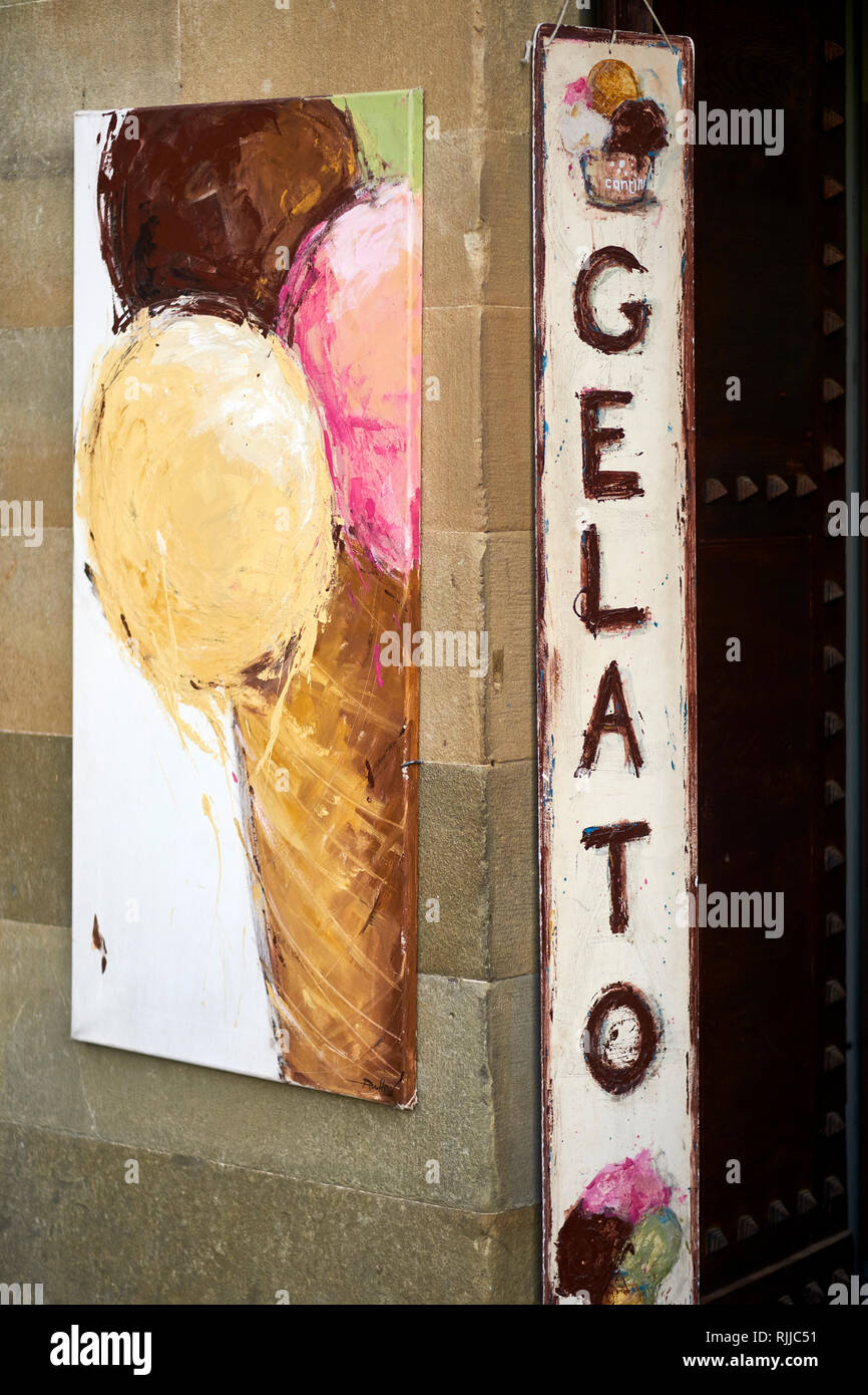 Italian ice cream sign hi-res stock photography and images - Alamy