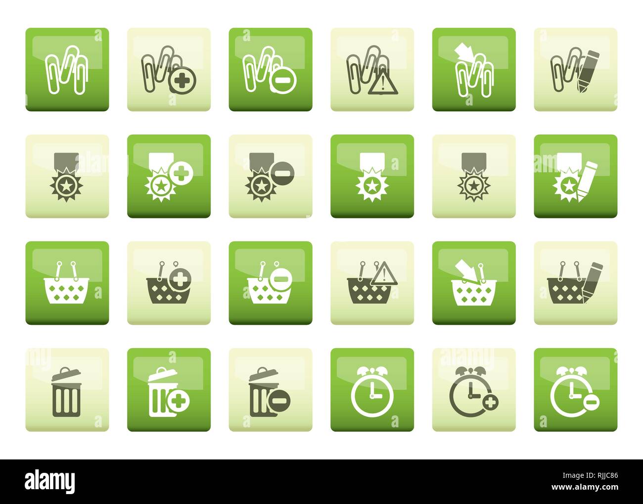 24 Business, office and website icons over color background - vector ...