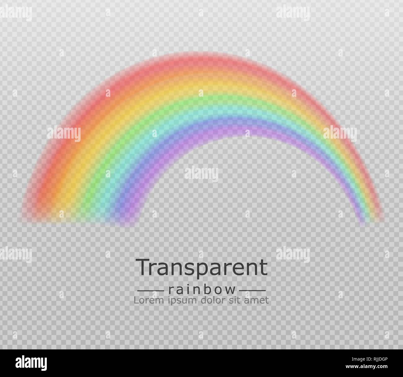 Colorful rainbow Vector realistic. Transparent background template ...