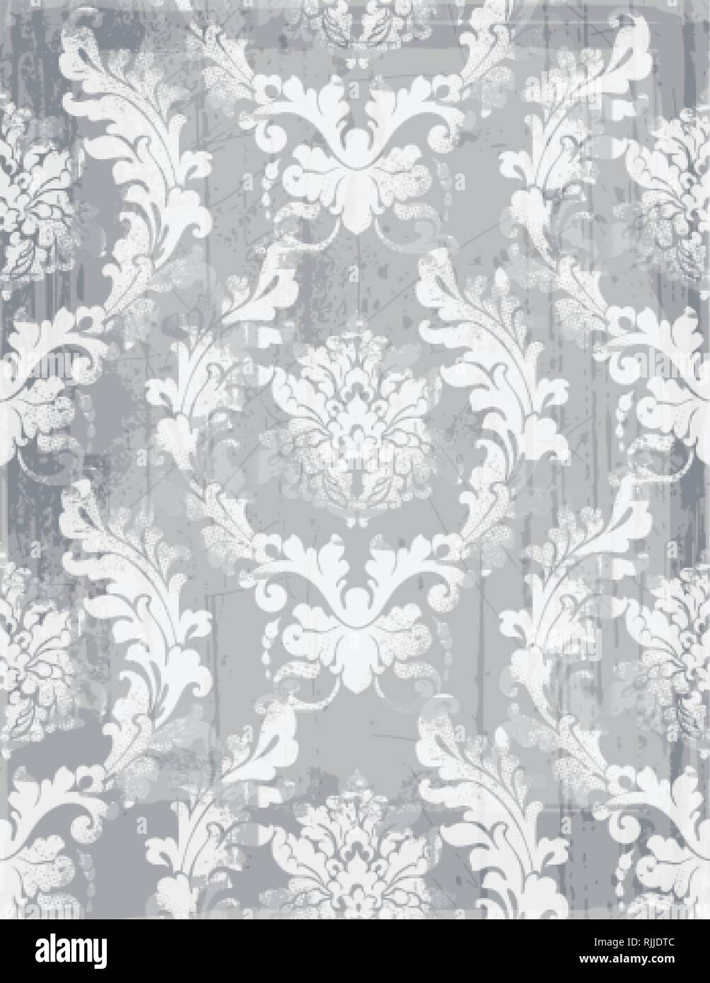 Rococo texture pattern Vector. Floral ornament decoration old effect ...