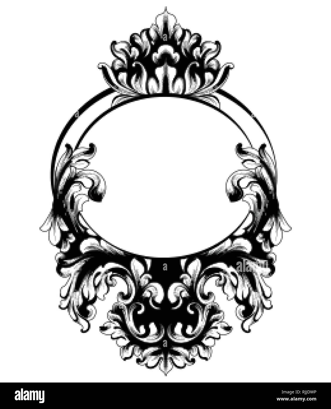 Victorian Oval Frame Vector