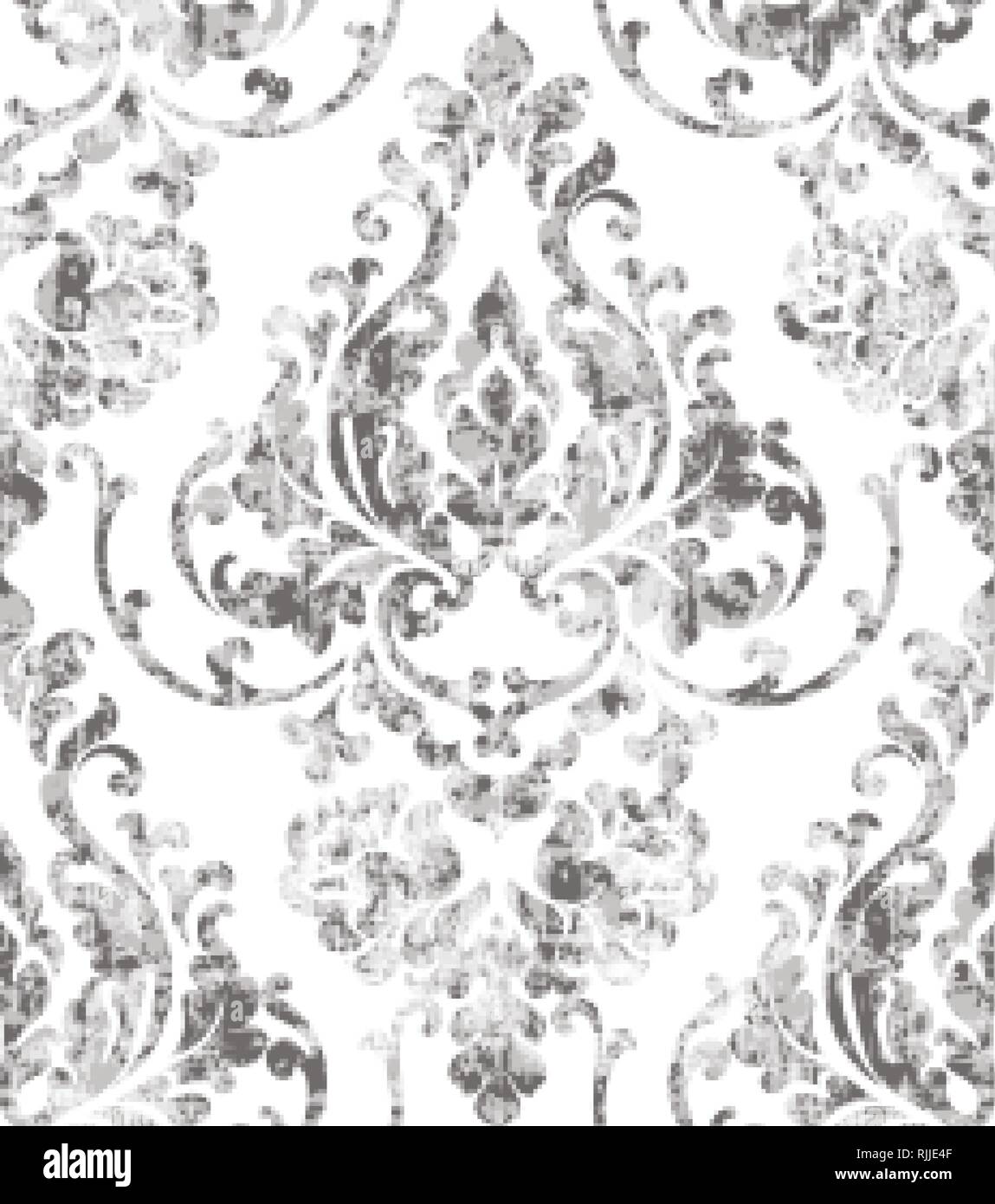 Vintage rococo texture pattern Vector. Floral ornament decoration old ...